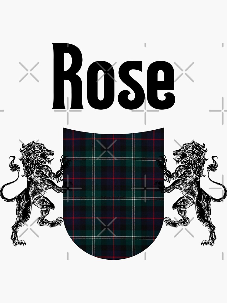 "Rose Clan Scottish Name Coat Of Arms Tartan" Sticker for Sale by ...