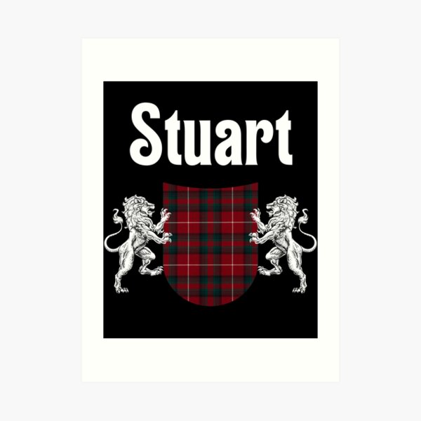 "Stuart Clan Scottish Name Coat Of Arms Tartan" Art Print for Sale by ...