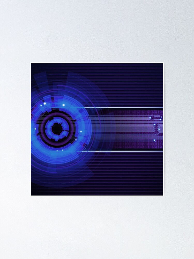 "Indigo Digital Matrix Explosion Design" Poster for Sale by NexusArts ...