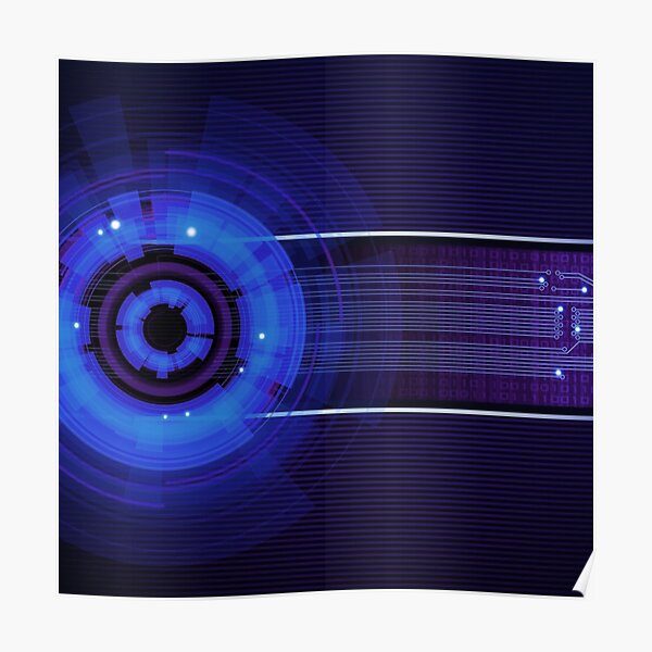 "Indigo Digital Matrix Explosion Design" Poster for Sale by NexusArts ...