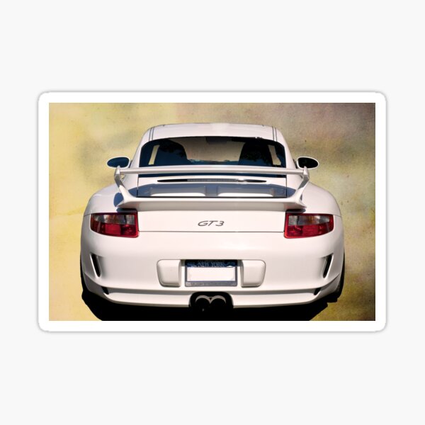 "GT3 White" Sticker for Sale by barkeypf | Redbubble