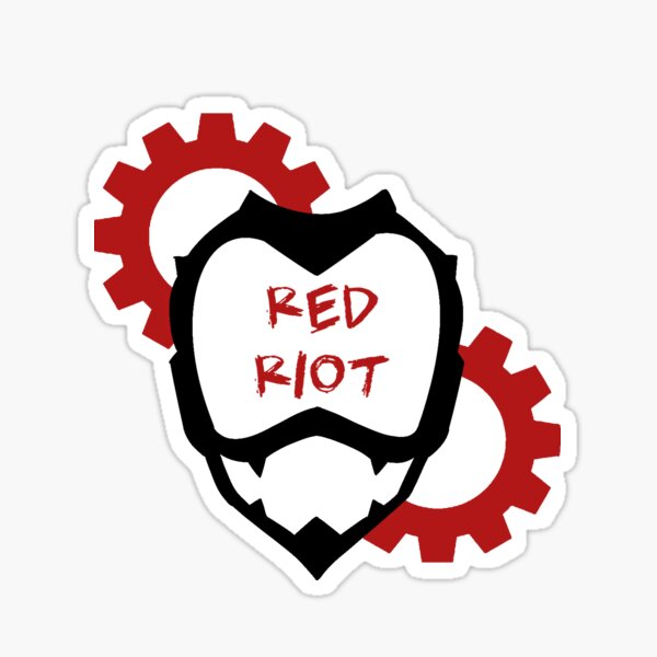 "Red Riot Logo" Sticker by geekywarehouse | Redbubble
