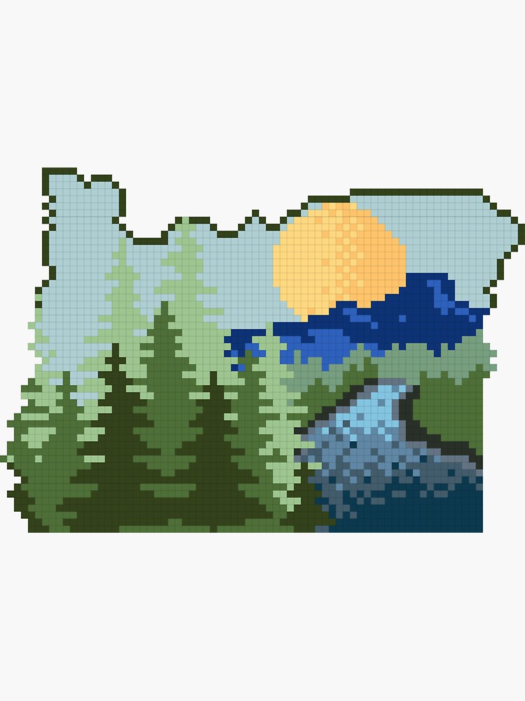 "Pixel Oregon Outline" Sticker for Sale by Limerock12 | Redbubble