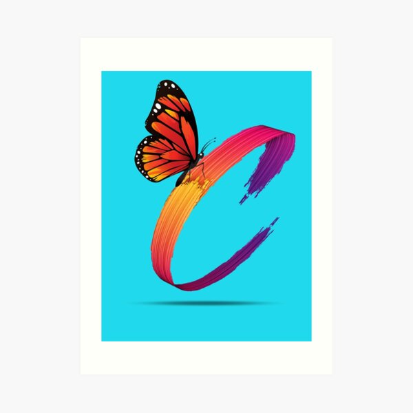 "Letter C - C and Monarch Butterfly " Art Print for Sale by LTM-tee ...