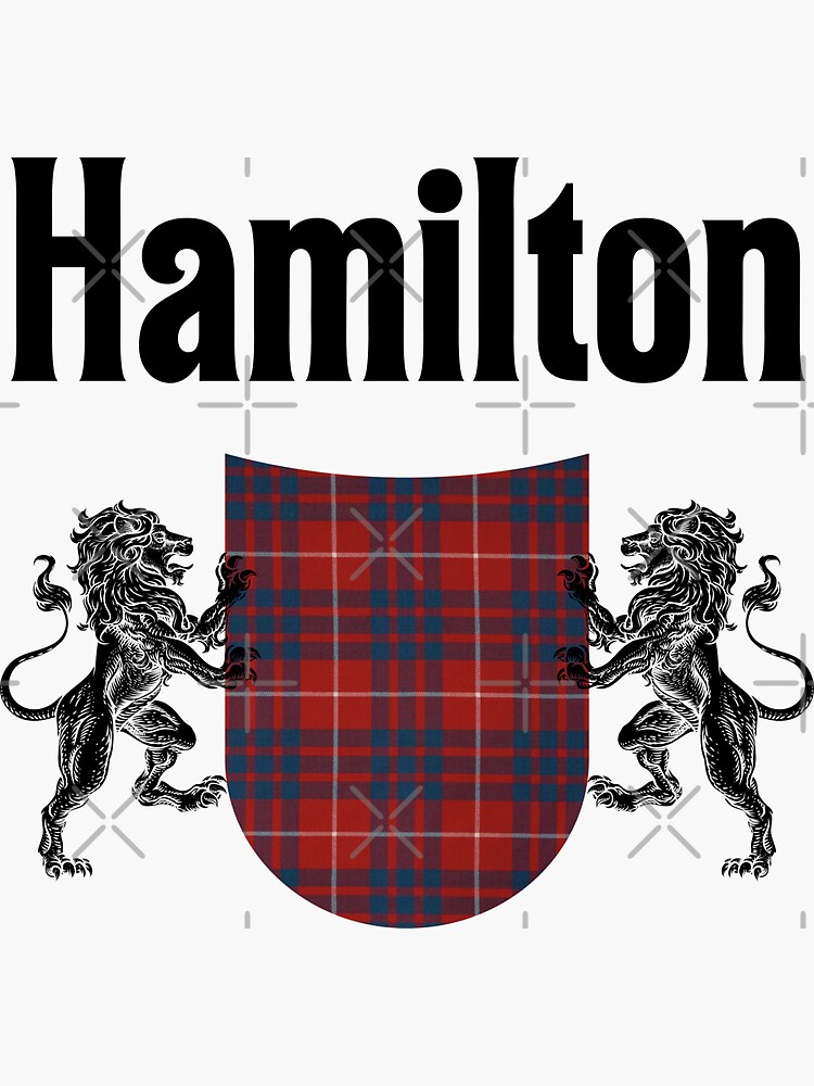 "Hamilton Clan Scottish Name Coat Of Arms Tartan" Sticker for Sale by ...