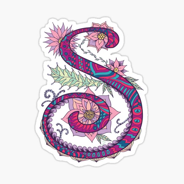 "Fancy Floral Monogram Letter S" Sticker by DevynJB | Redbubble