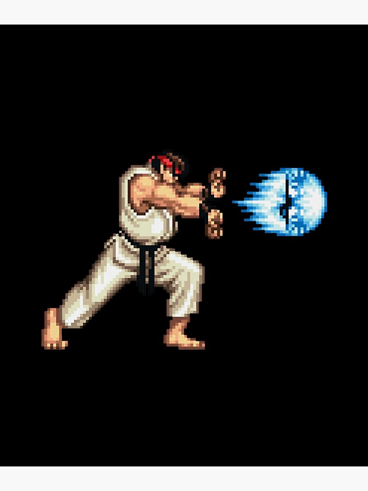 "Street Fighter II Classic Original Vintage Retro Ryu Hadouken" Art ...