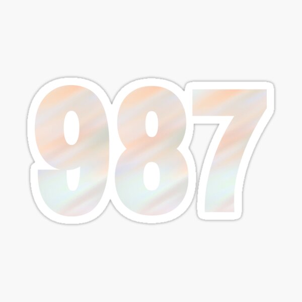 "number 987" Sticker by Delicarte | Redbubble