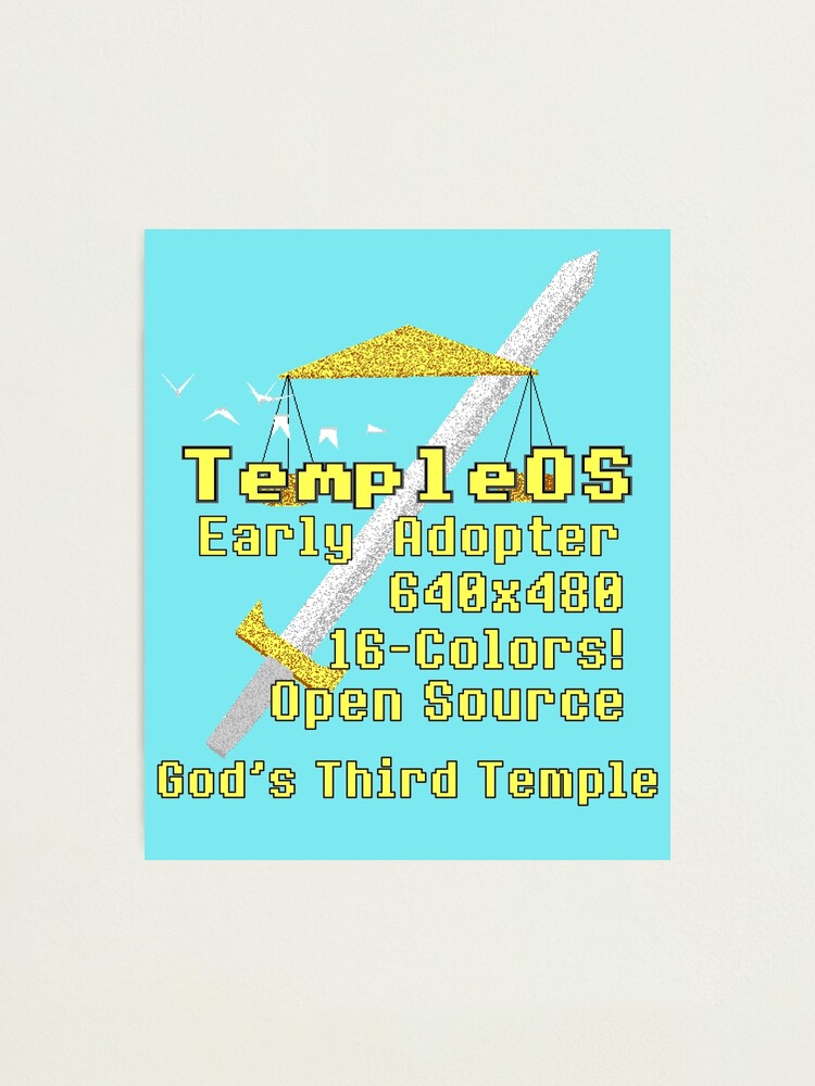 "TempleOS Early Adopter - Terry A Davis, Programmer, Meme" Photographic ...