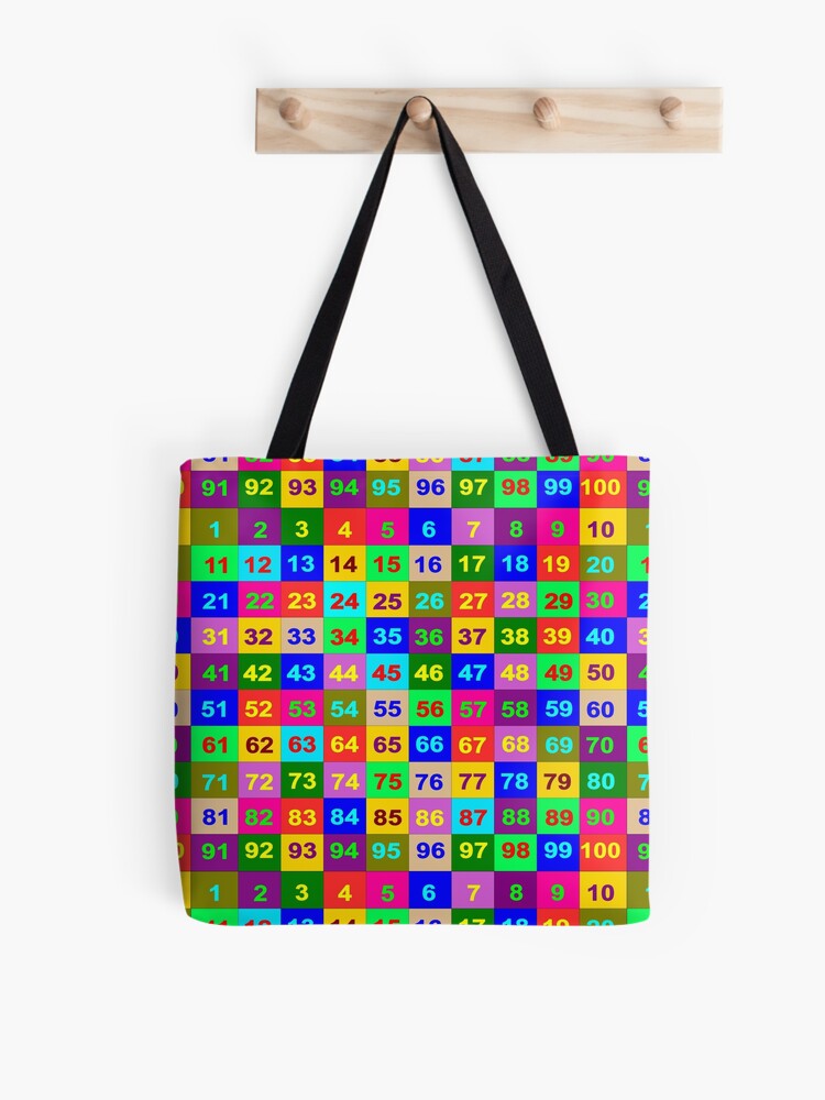 "1 to 100 Number Chart Colorful Counting Chart" Tote Bag for Sale by ...