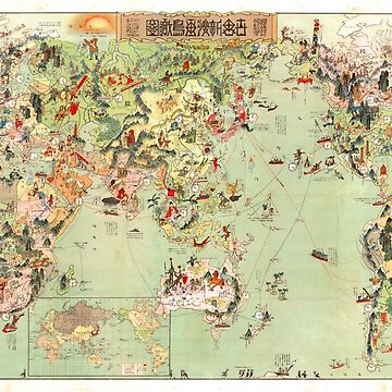 "1924 Vintage Japanese World Map" Poster for Sale by Gin Neko | Redbubble