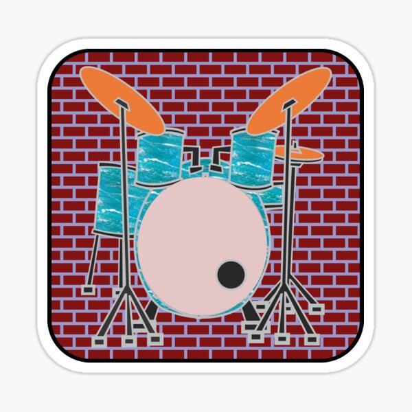 "Drums and Cymbals" Sticker for Sale by dhajr | Redbubble