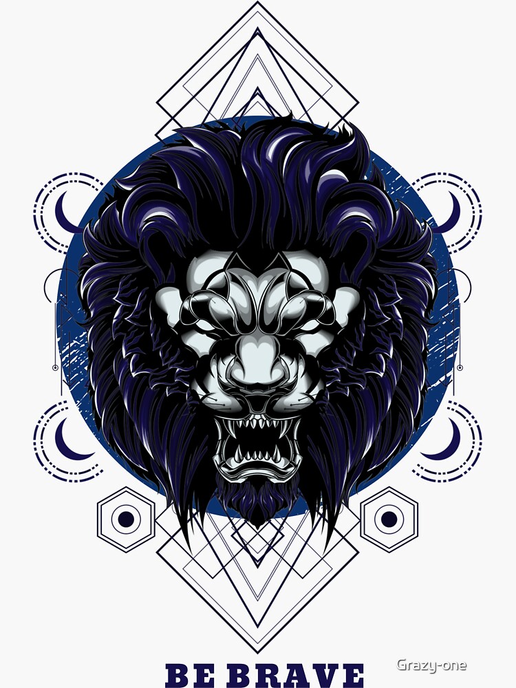 "Be brave like Lion" Sticker for Sale by Grazy-one | Redbubble
