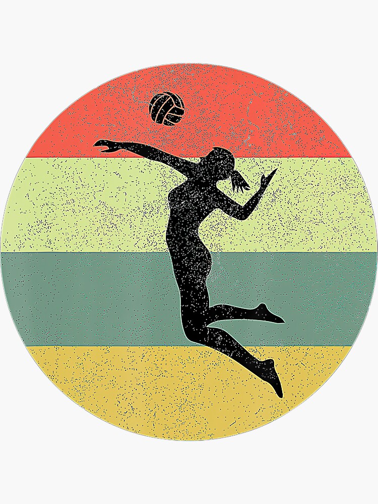 "Retro Vintage Volleyball Design for Women Girls " Sticker for Sale by ...