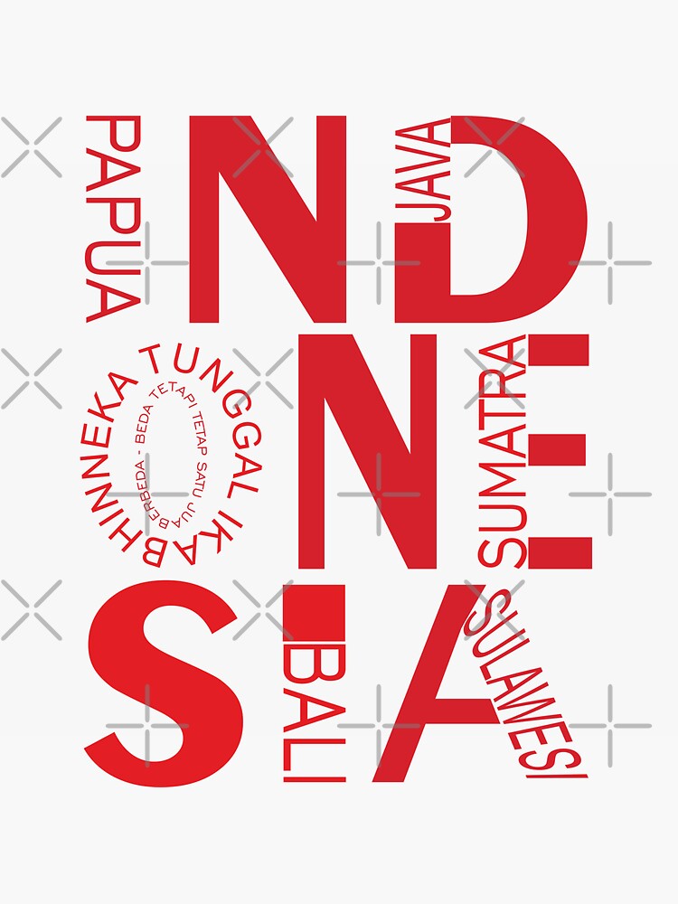 "Indonesia with its slogans and regions" Sticker for Sale by imakulata ...