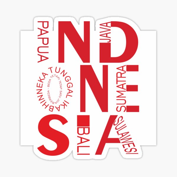 "Indonesia with its slogans and regions" Sticker for Sale by imakulata ...