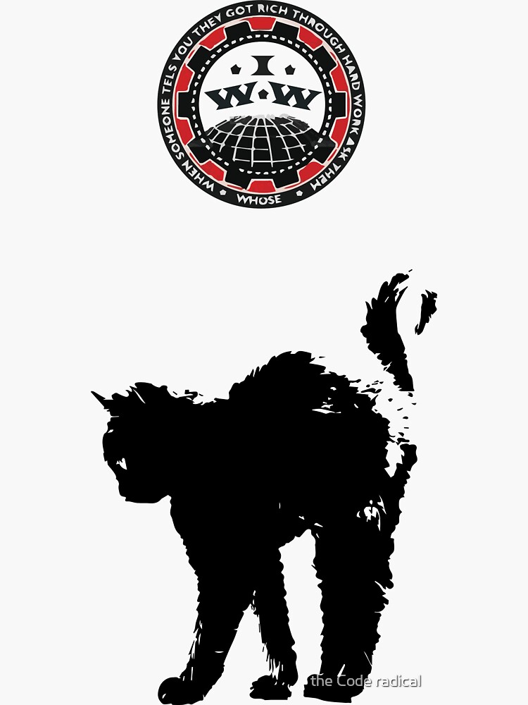 "Sabo the Cat Industrial Workers of the World Logo" Sticker for Sale by ...