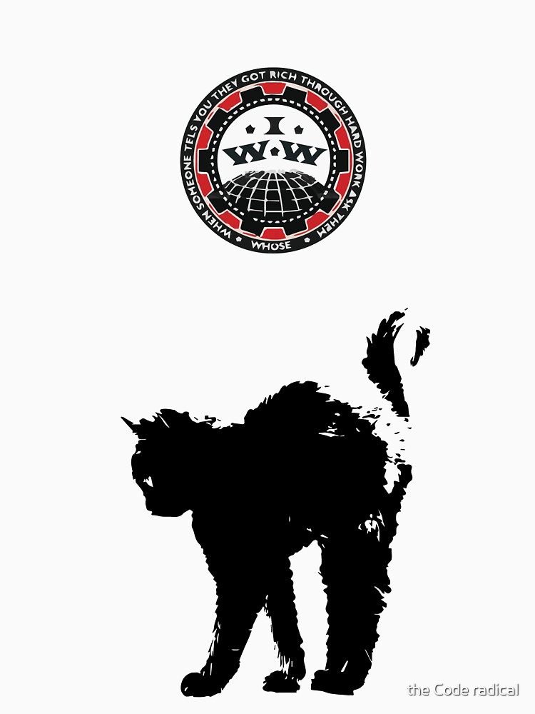 "Sabo the Cat Industrial Workers of the World Logo" T-shirt for Sale by ...