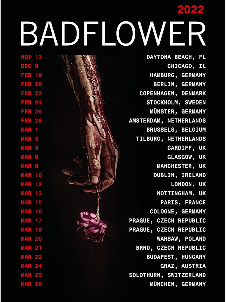 "BADFLOWER 2022 Tour Dates" Sticker for Sale by IronToad | Redbubble