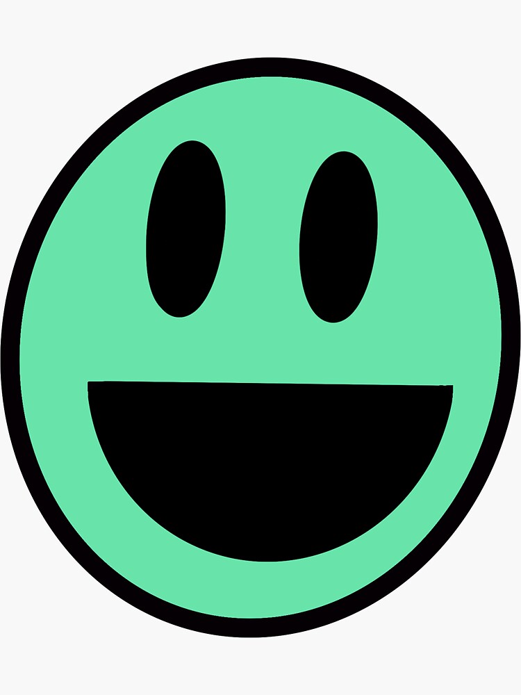 "Smiley Face - Turquoise " Sticker by greenhazel | Redbubble
