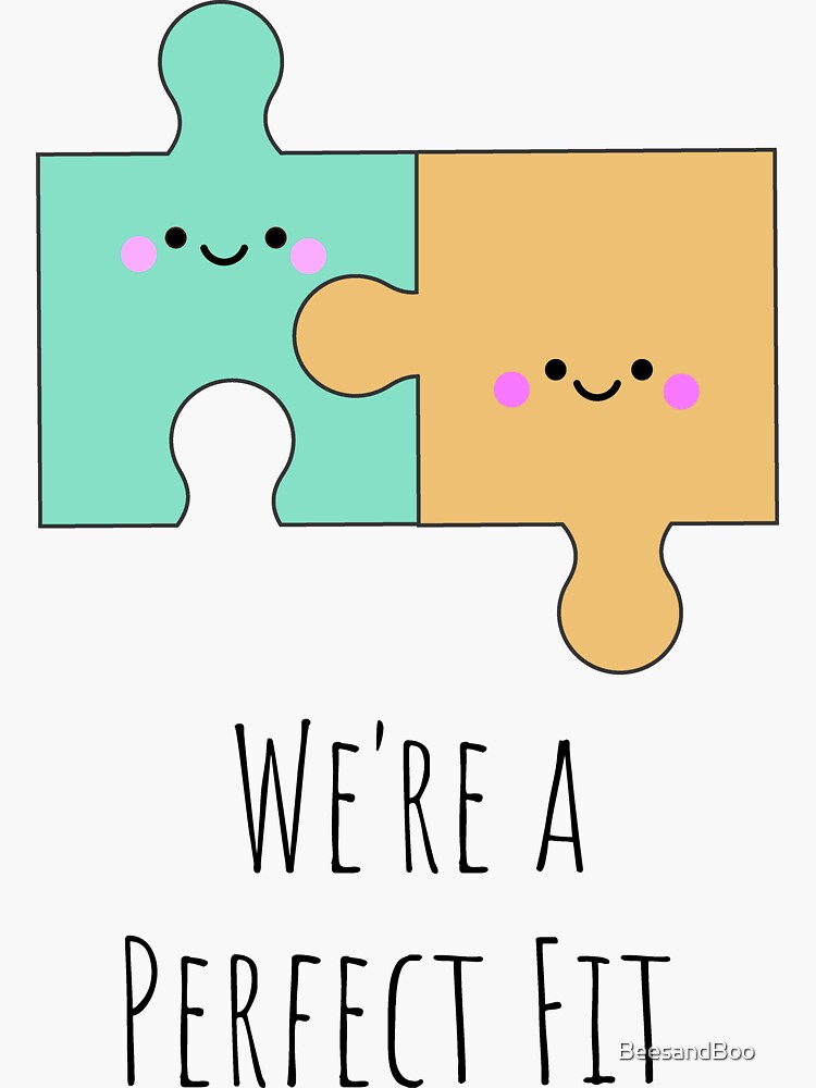 "We Are a Perfect Fit Puzzle Pieces" Sticker for Sale by BeesandBoo ...
