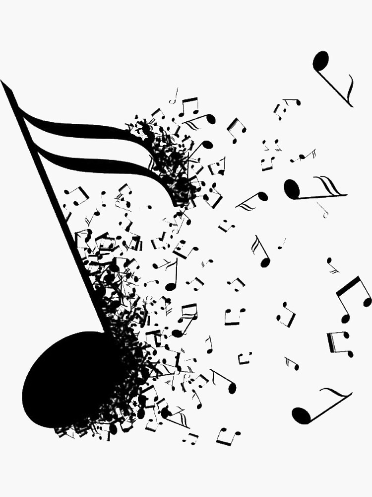 "Music Note Explosion!" Sticker for Sale by StahrDesigns | Redbubble