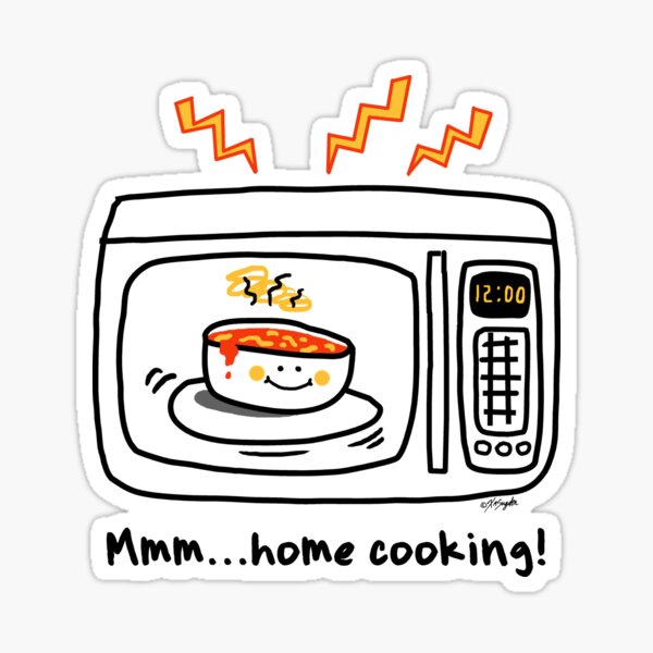 "Microwave Home Cooking" Sticker for Sale by ArtVixen | Redbubble