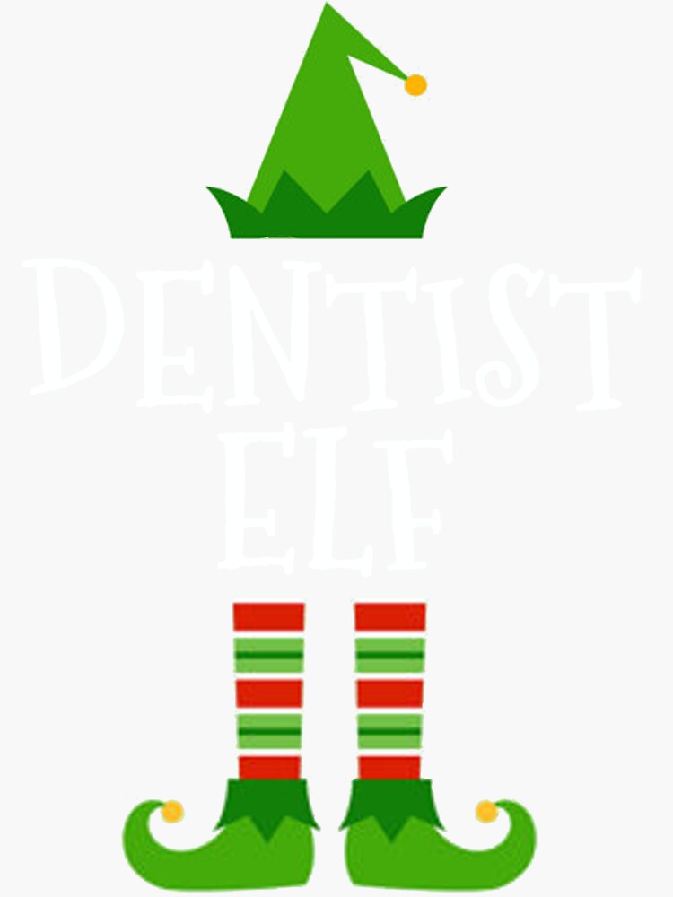 "Dentist Elf Funny Dental Christmas graphic" Sticker for Sale by ...