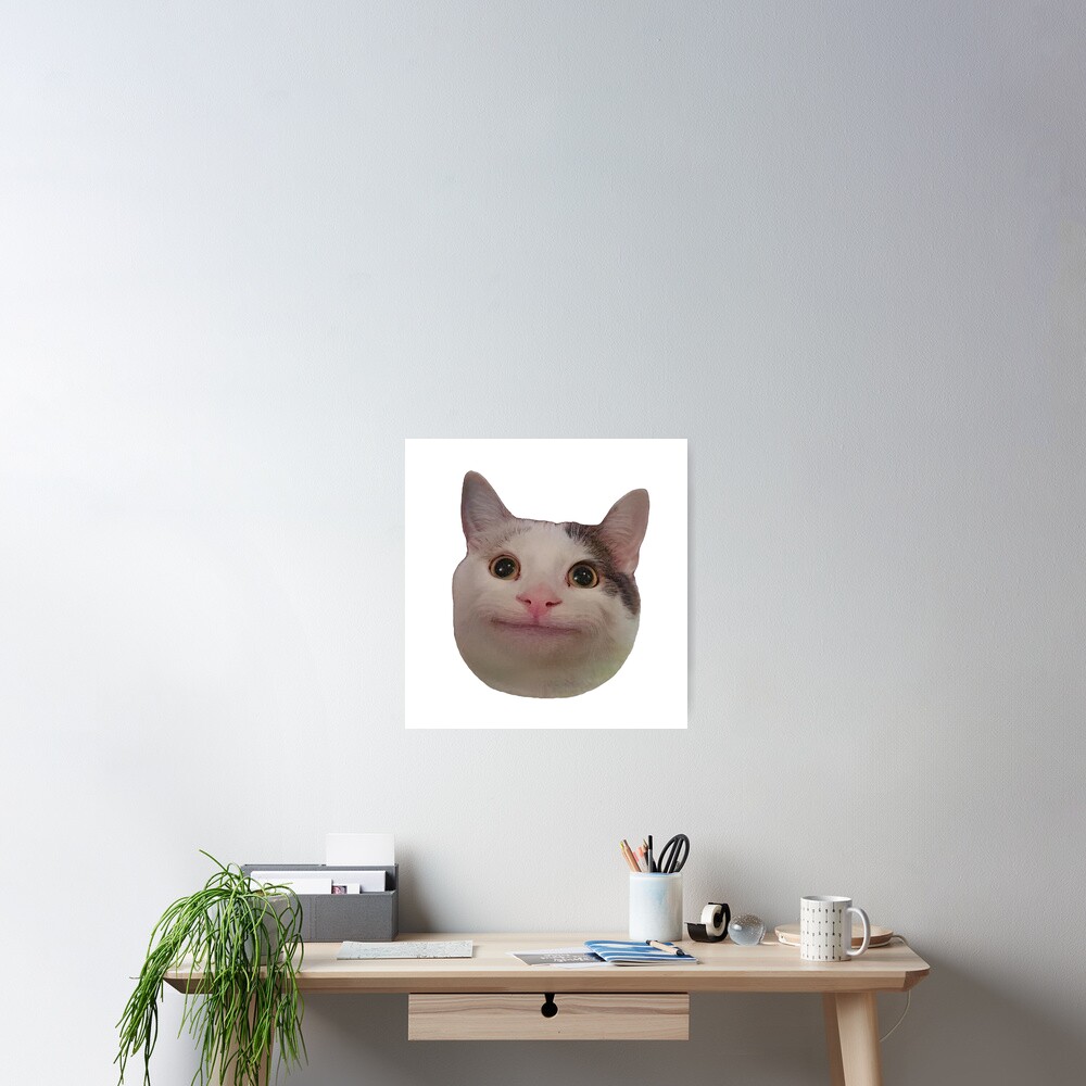 "Smiling Beluga Cat Meme Face" Poster for Sale by fomodesigns | Redbubble
