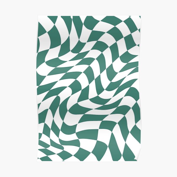 "Dark Green Wavy Checkers" Poster for Sale by LucienStore | Redbubble
