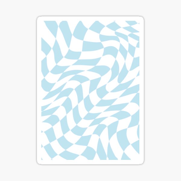 "Light Blue Wavy Checkers" Sticker for Sale by LucienStore | Redbubble