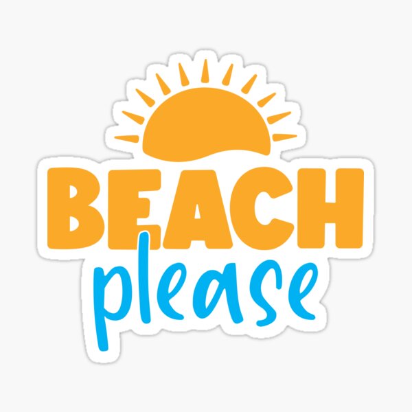 "Beach please" Sticker by oldeck | Redbubble