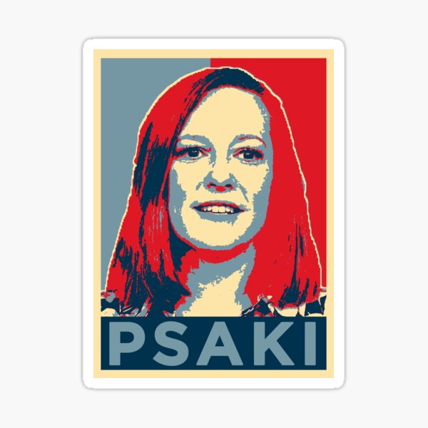 "Jen Psaki Poster" Sticker for Sale by SecondFloorDogs | Redbubble