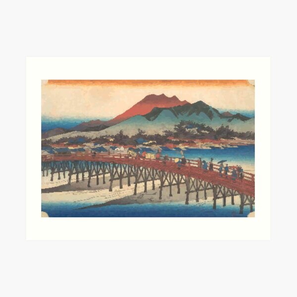 ""Kyoto: The Great Bridge" - Japanese Pixel Art" Art Print for Sale by ...