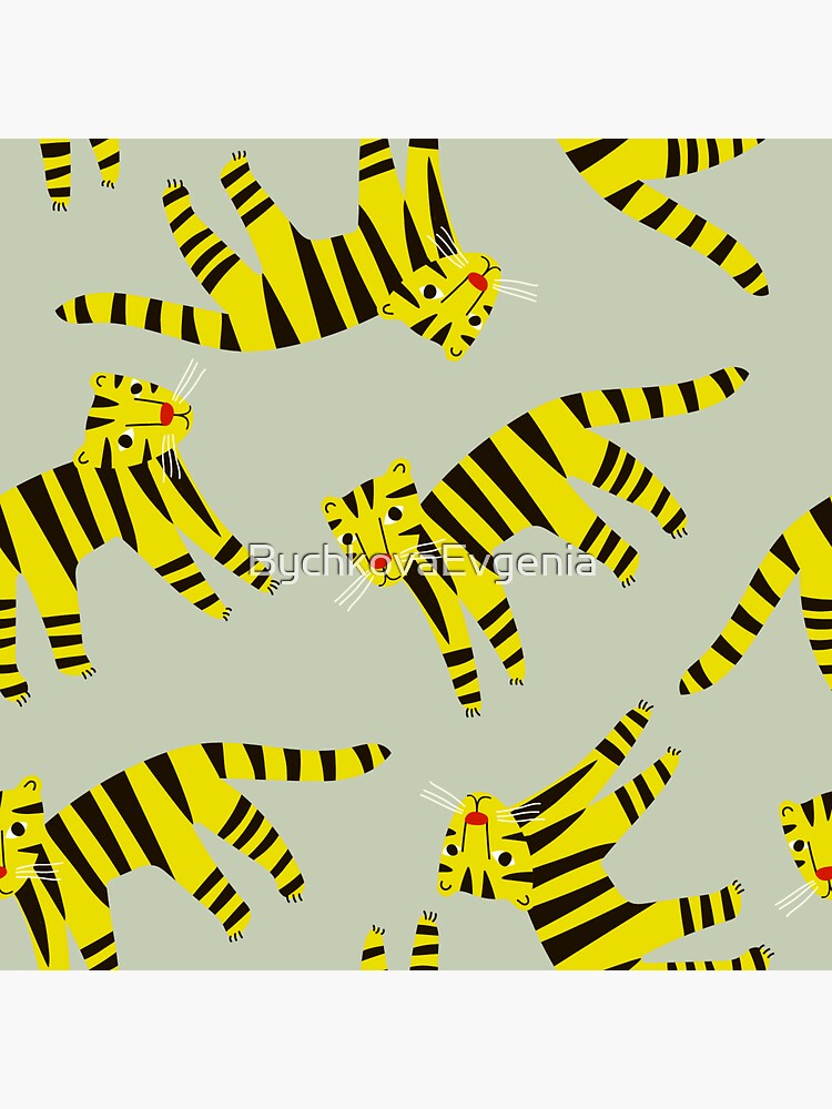 "Stylish tiger seamless pattern design in minimalistic style. Cute ...