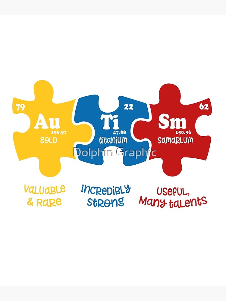 "Autism Chemical Element Puzzle Pieces Periodic Elements Spelling Au-Ti ...