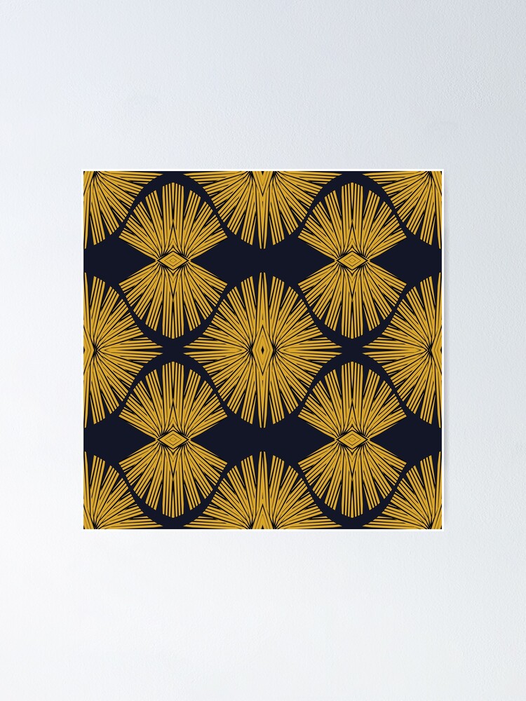 "Black and gold African tribal textile pattern art" Poster by DADA635 ...