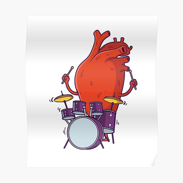 "Love drummer - Heart drum" Poster for Sale by Komra-art | Redbubble