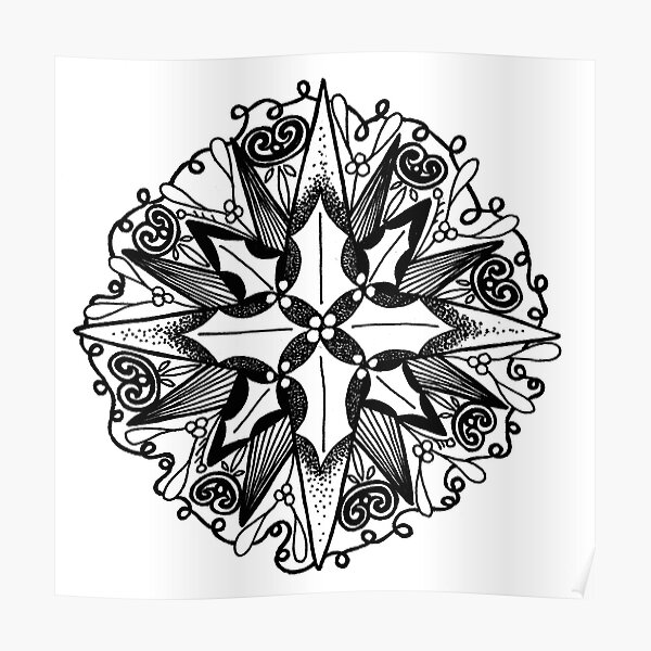 "Yule Mandala Hand Drawn Ink Design Pagan Wheel Of The Year Sabbat ...