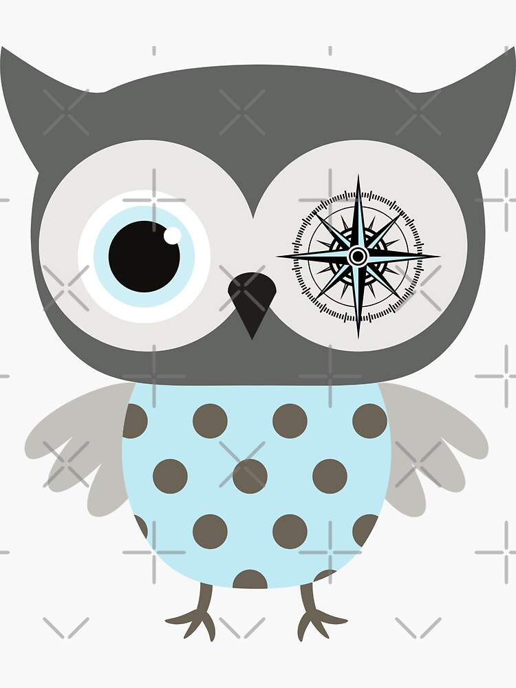 "Owl Compass" Sticker for Sale by uranus-art | Redbubble