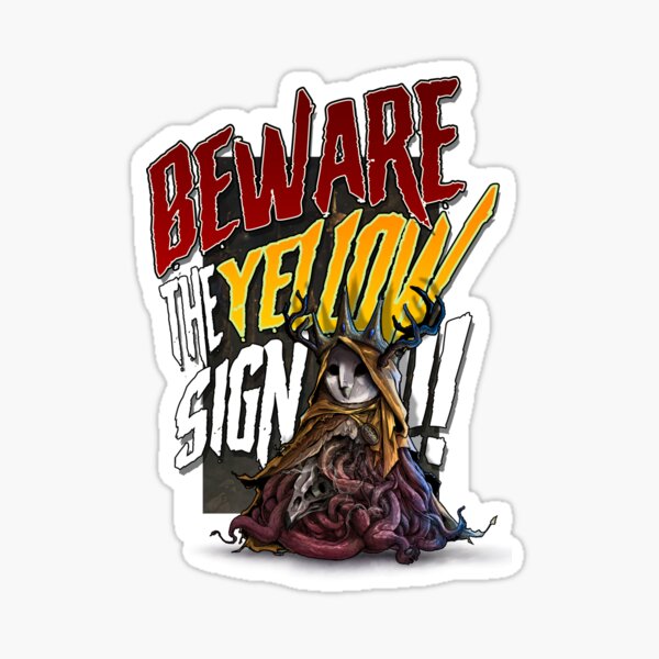 "Beware the Yellow Sign - The Owl in Yellow" Sticker for Sale by ...