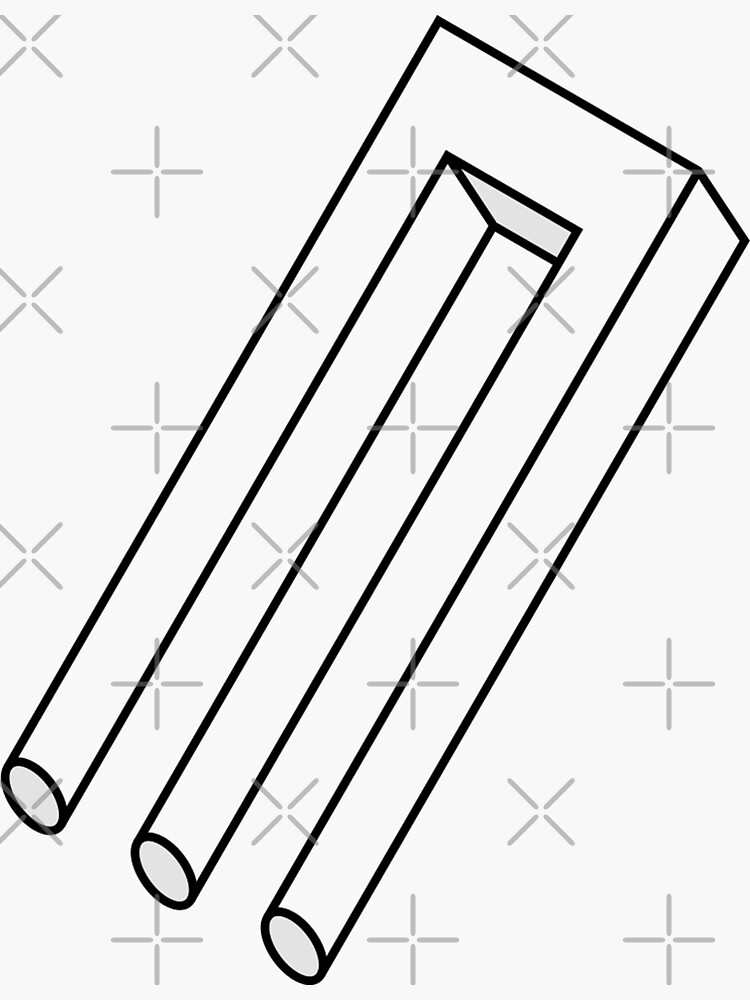 "Optical illusion, Impossible trident object " Sticker for Sale by Stefanbalaz | Redbubble