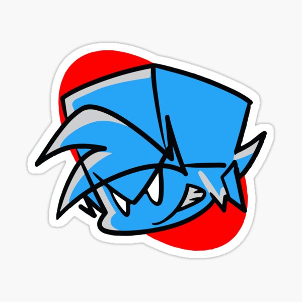 "fnf, friday night boyfriend, blue" Sticker for Sale by Pointit | Redbubble