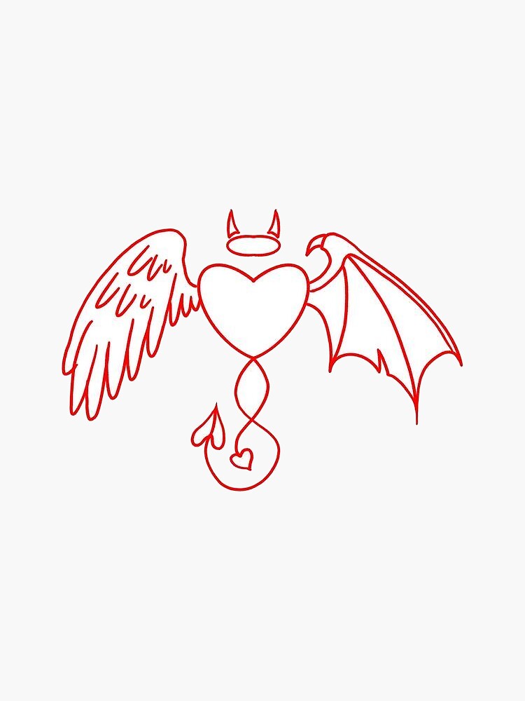 "Devil heart with wings" Sticker for Sale by peternorstroom | Redbubble