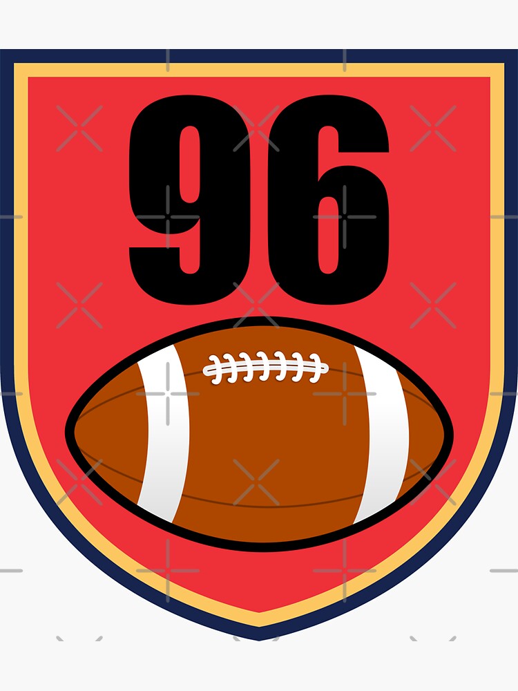"number 96 (ninety six) rugby ball" Sticker by roartstreet | Redbubble