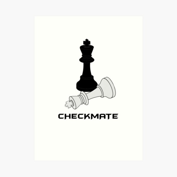"Checkmate Awesome Check Chess Checkers Queen King Design" Art Print by ...