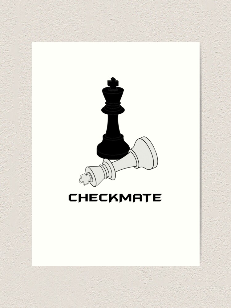"Checkmate Awesome Check Chess Checkers Queen King Design" Art Print by ...