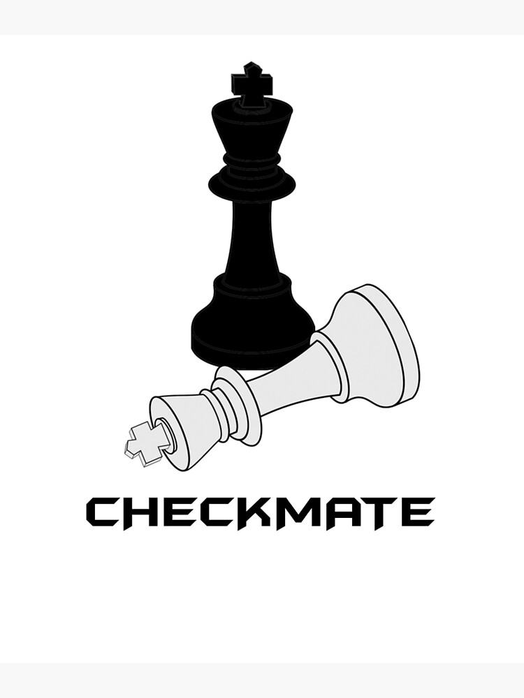 "Checkmate Awesome Check Chess Checkers Queen King Design" Art Print by ...