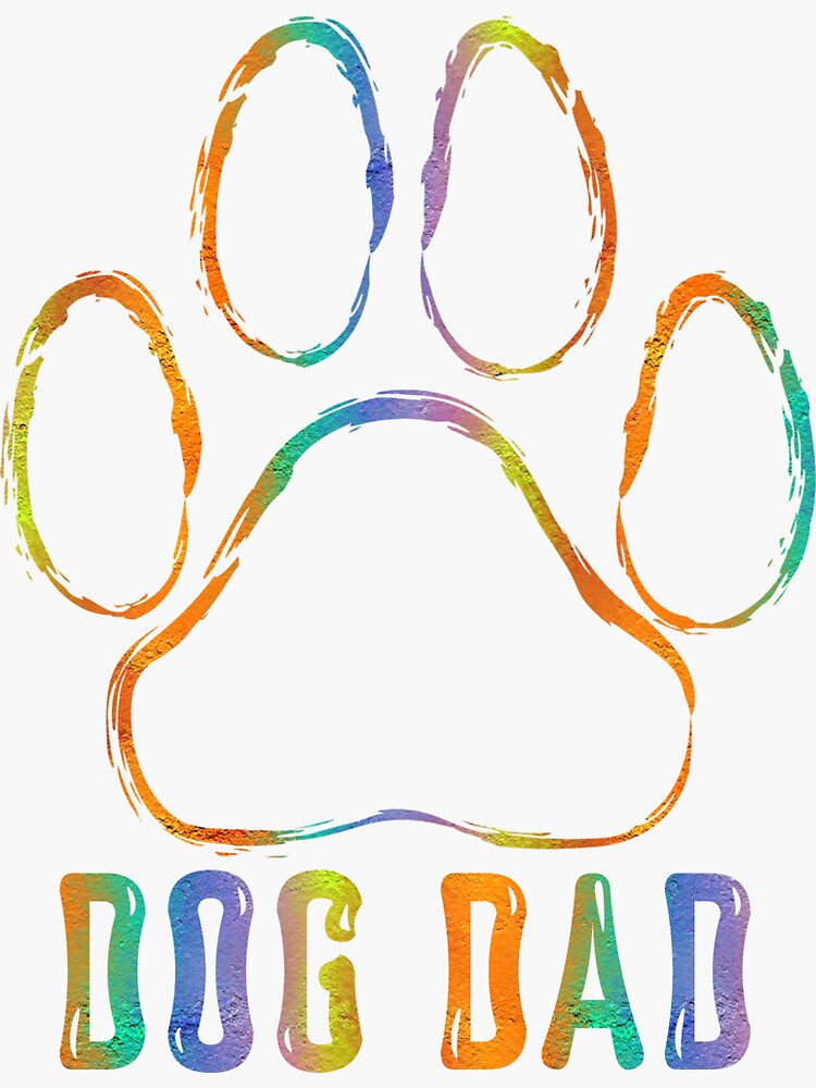 "Dog Dad Design, Dog Paw Rainbow " Sticker for Sale by ninakosh | Redbubble