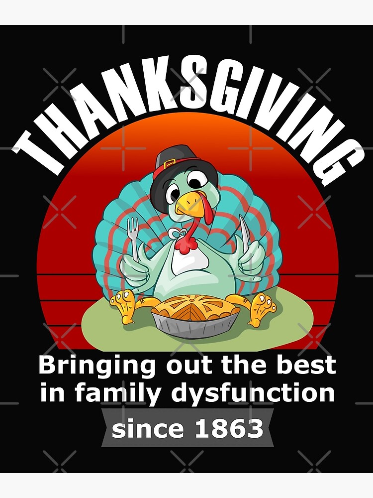 Póster «Día de acción de gracias, pavo fresco comiendo galleta, traje ...